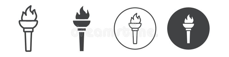 Olympic Torch Icon Vector Logo Outline Stock Vector - Illustration of ...