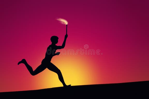 Man Running Olympic Torch Stock Illustrations – 89 Man Running Olympic ...