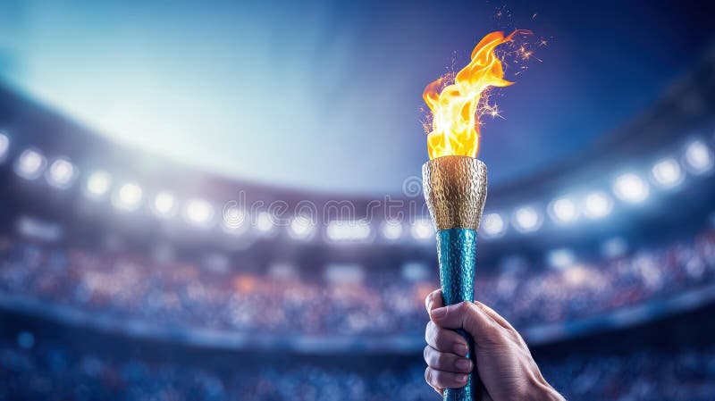 Olympic Torch Symbol of Hope, Unity, and Athletic Spirit in Crowded ...