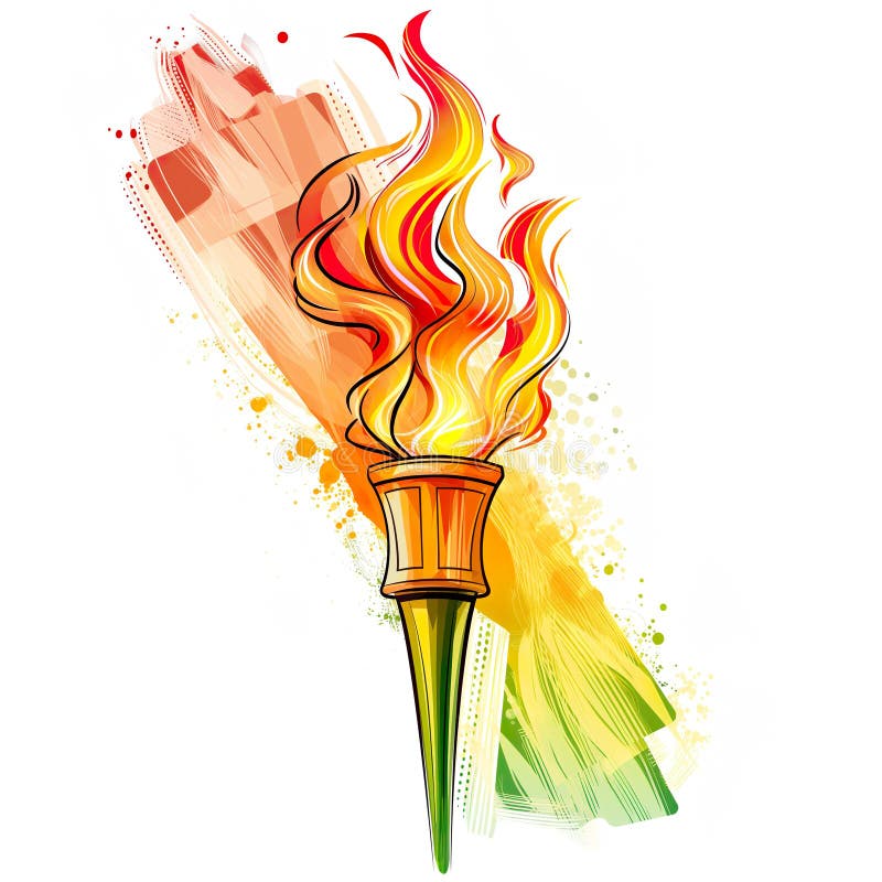 The Olympic Torch, Symbol of Surpassing Oneself Stock Illustration ...