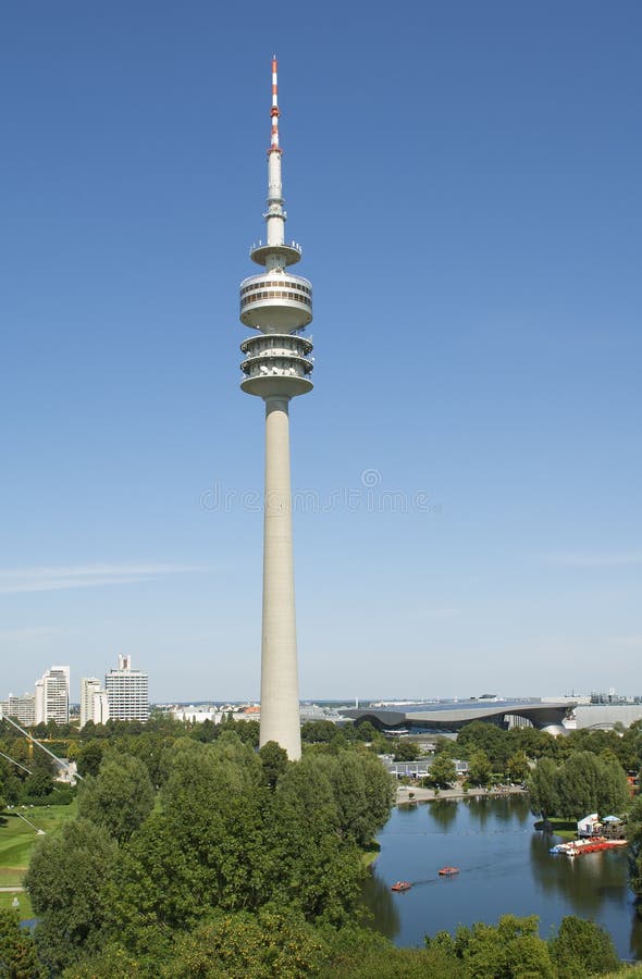 The Olympic Tower of Munich in Germany Stock Photo - Image of munich ...