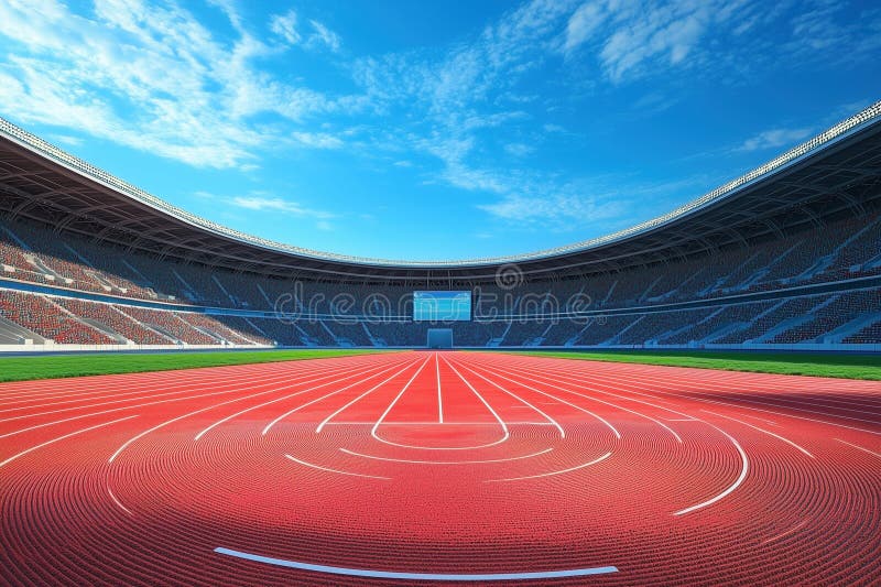 Olympic Track Stadium Ai Photo Stock Illustration - Illustration of ...