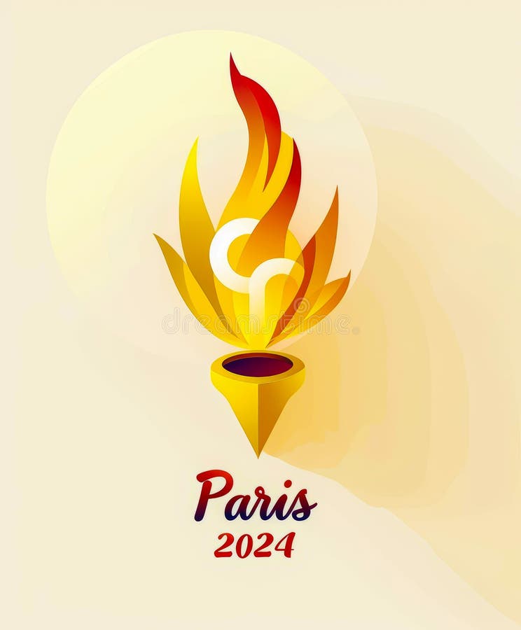 Olympics Logo Fire. Paris Olympic Dreams: Logo 2024. Generated by AI ...