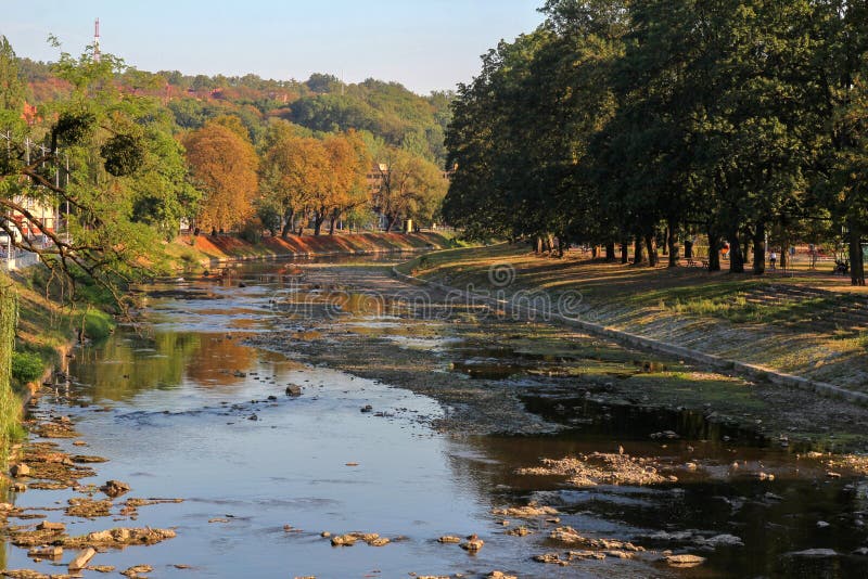 Olza river in Cieszyn stock photo. Image of architecture - 59832960