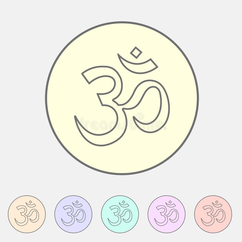 Om Aum Hinduism Map Location Pointer Icon Flat Web Sign Symbol Logo ...