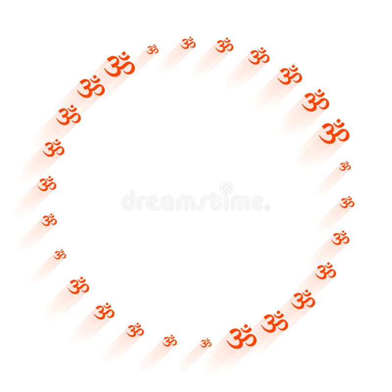 Om Aum Ohm Hindu Symbol Frame Design Stock Illustration - Illustration ...