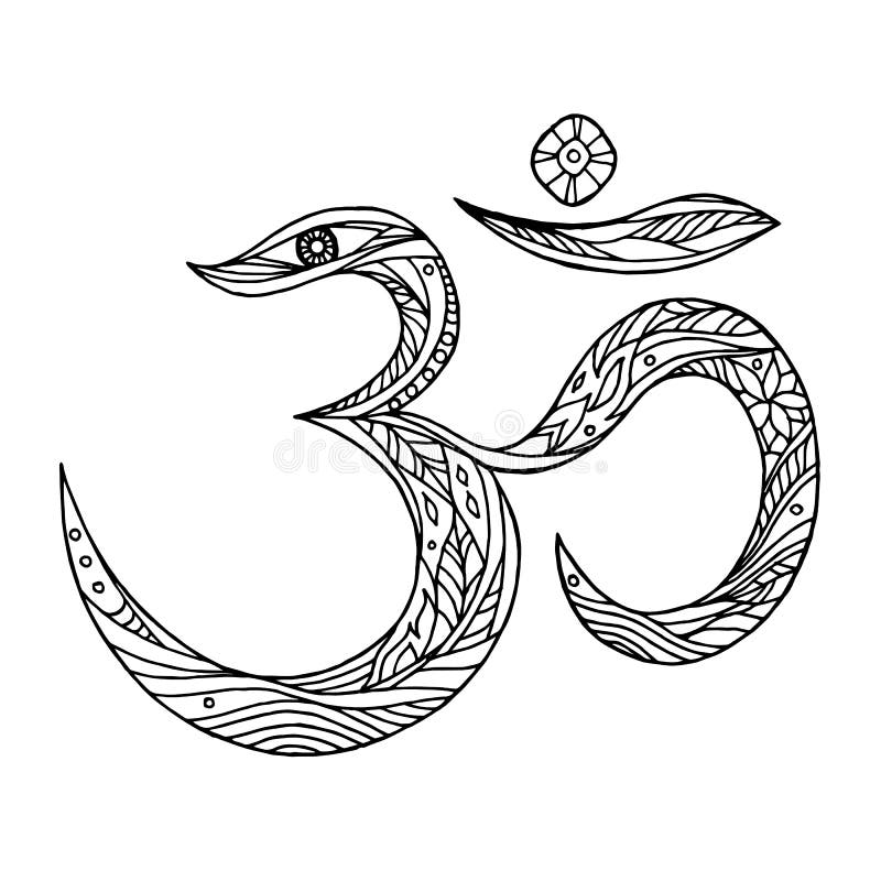 Aum Symbol Coloring Page Sketch Coloring Page
