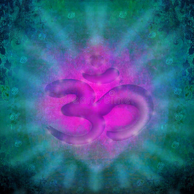 Om Aum Symbol on a Grunge Texture Stock Illustration - Illustration of ...