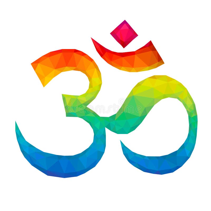 Om Aum Symbol in Polygonal Style Stock Illustration - Illustration of ...