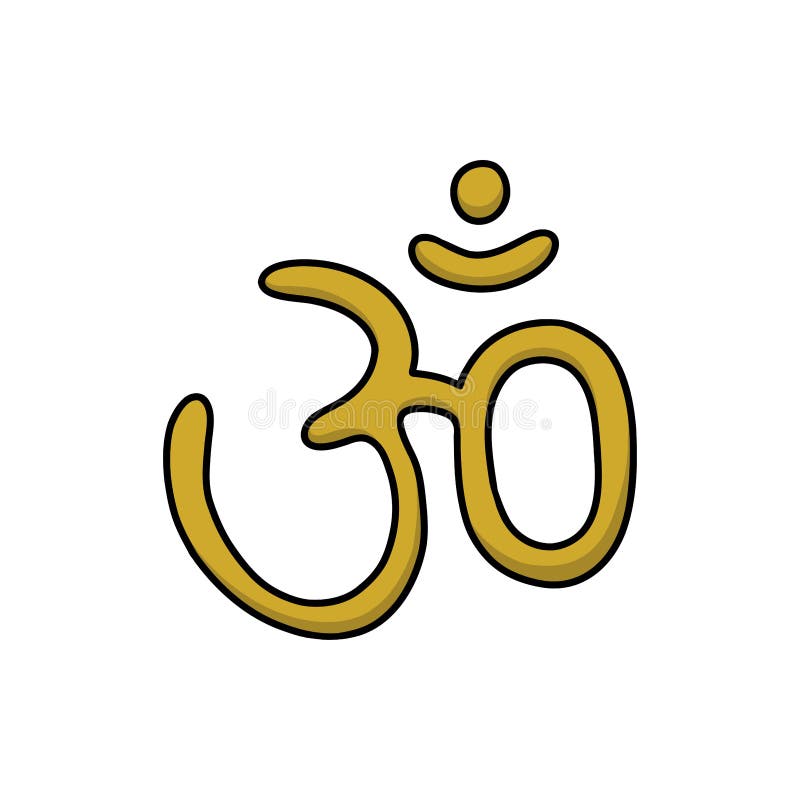 Om Doodle Icon, Vector Color Line Illustration Stock Vector ...