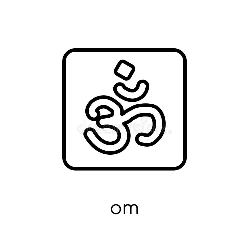 Om Aum outline icon stock vector. Illustration of india - 119566980