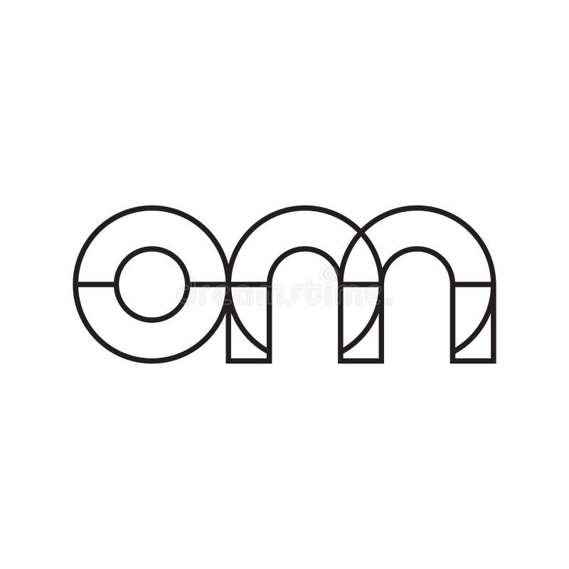 Om Initial Letter Vector Logo Icon Stock Vector - Illustration of connecting, flat: 204315583