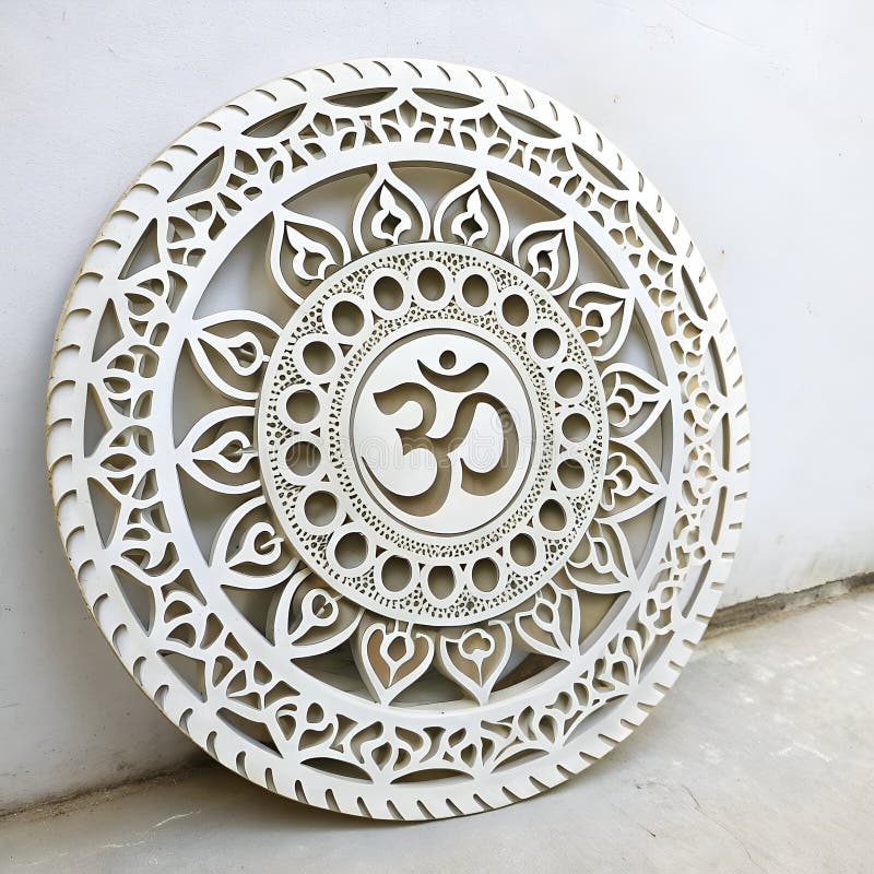 Om Jali Design CNC Cut Pattern Stock Illustration - Illustration of ...