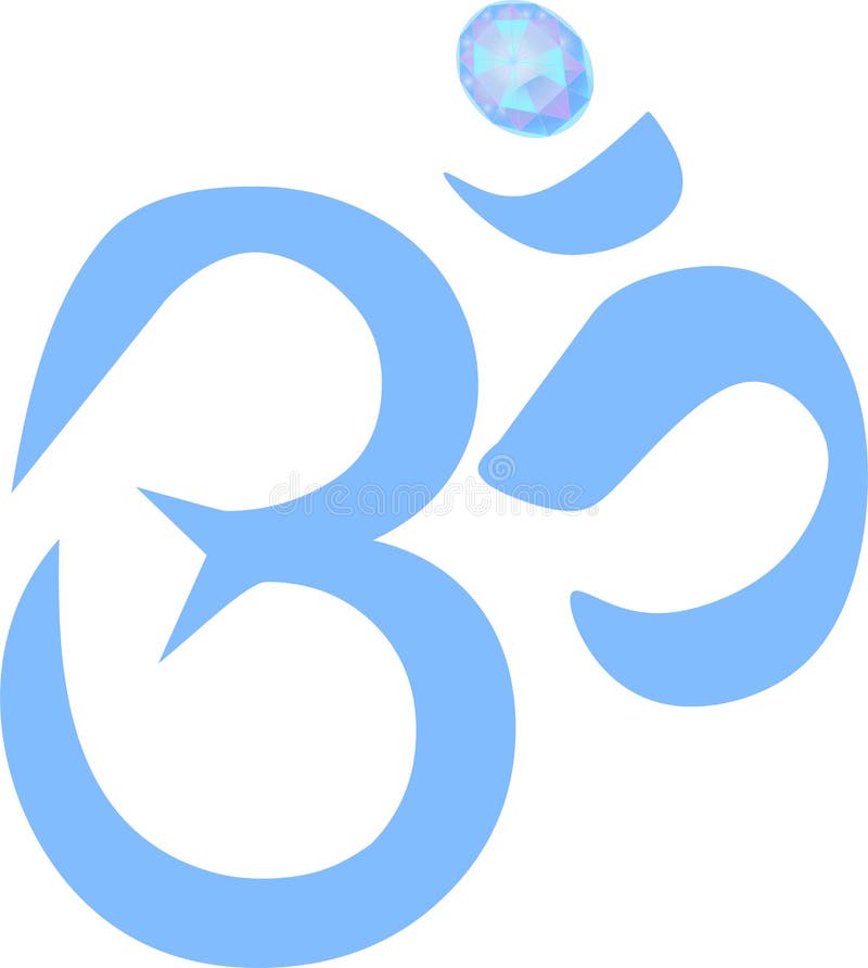 Om or Krishna Symbol with Diamond Stock Illustration - Illustration of ...