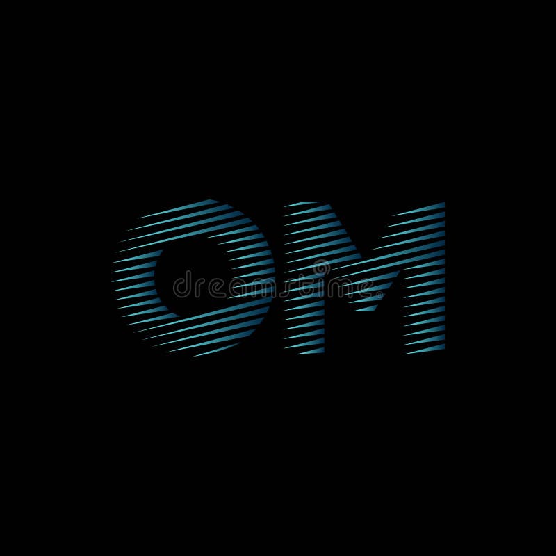 OM Monogram Lines Style Blue Light Vector Stock Vector - Illustration ...