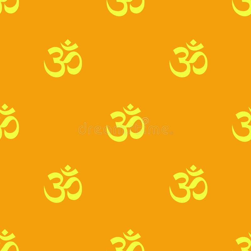 Om Sign Seamless Doodle Pattern, Vector Color Illustration Stock ...
