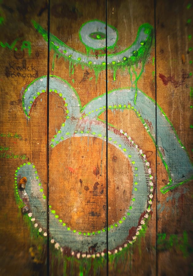 Openwork Green Mandala with the Aum / Om / Ohm Sign on the Sky Stock ...