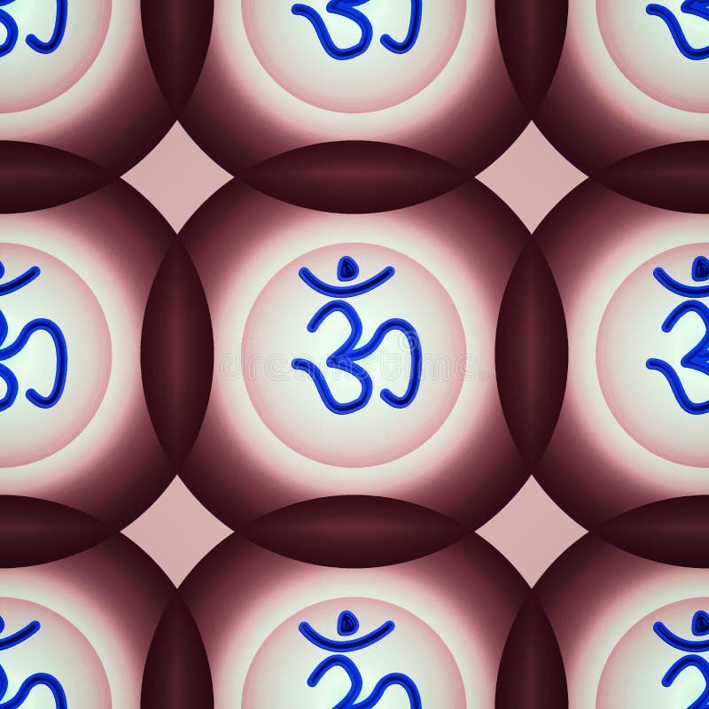 Om Symbol in a Circle Seamless Pattern Stock Illustration ...