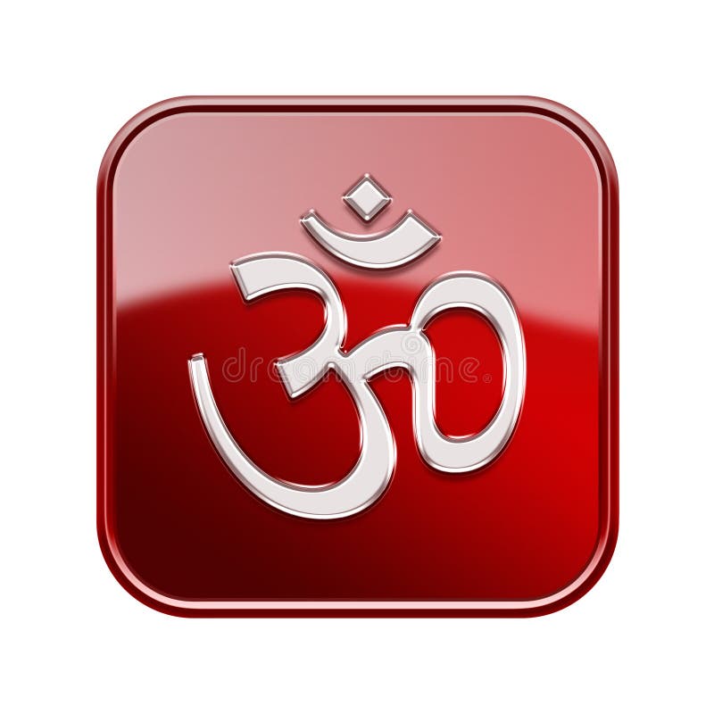 Om Symbol icon glossy red. stock illustration. Illustration of glossy ...