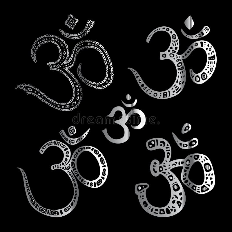 Om symbool Aum, ohm stock illustratie. Illustration of mythologie ...