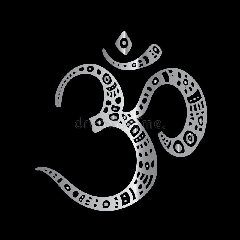 Om symbool Aum, ohm stock illustratie. Illustration of hindoes - 104911170