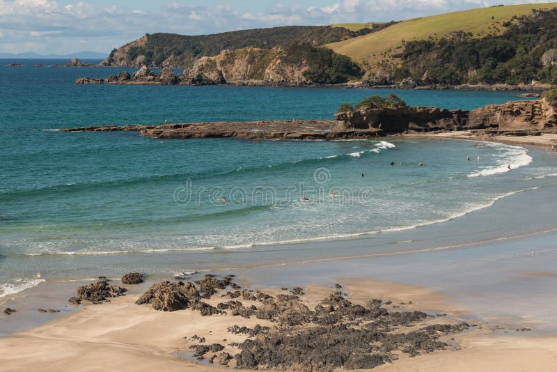 Omaha Bay, New Zealand stock photo. Image of zealand - 45801246