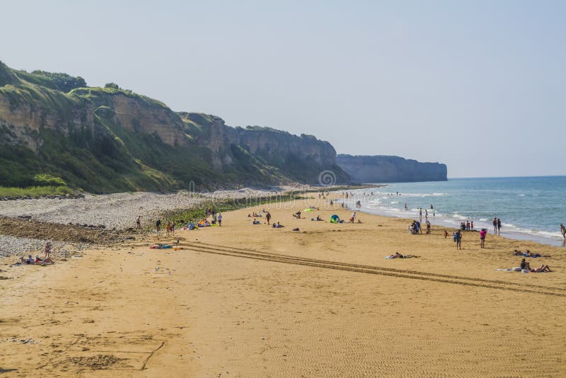 Omaha Beach in Colleville Sur Mer in Normandy Stock Photo - Image of ...