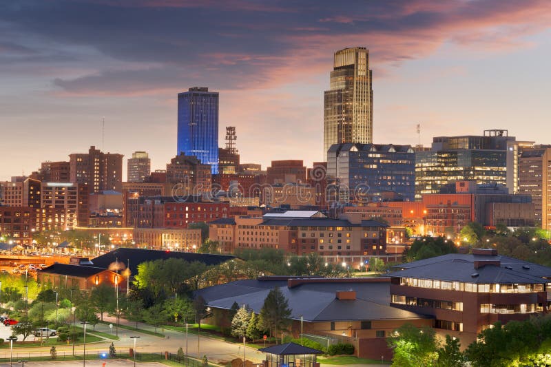 Omaha, Nebraska, USA Downtown Cityscape Stock Photo - Image of twilight ...