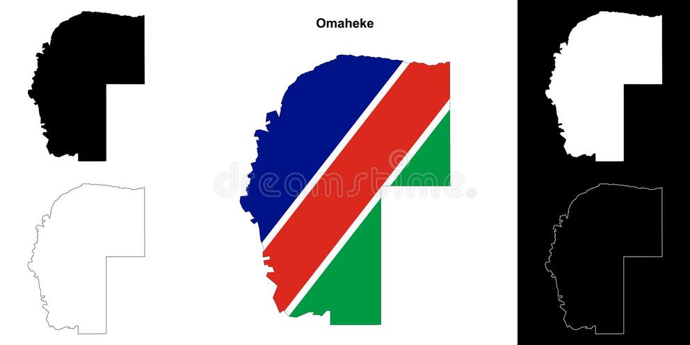 Omaheke outline map stock vector. Illustration of namibia - 356522029