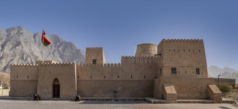 Oman - Bukha - Bukha Fort - Exterior View with Mountains Editorial ...