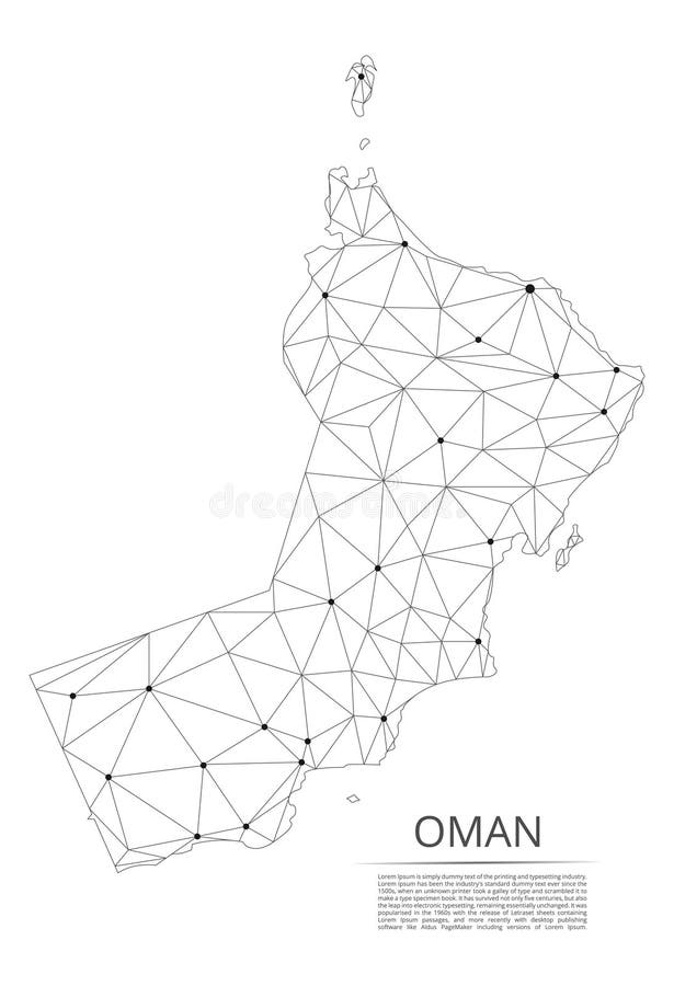Oman Communication Network Map. Vector Low Poly Image of a Global Map ...