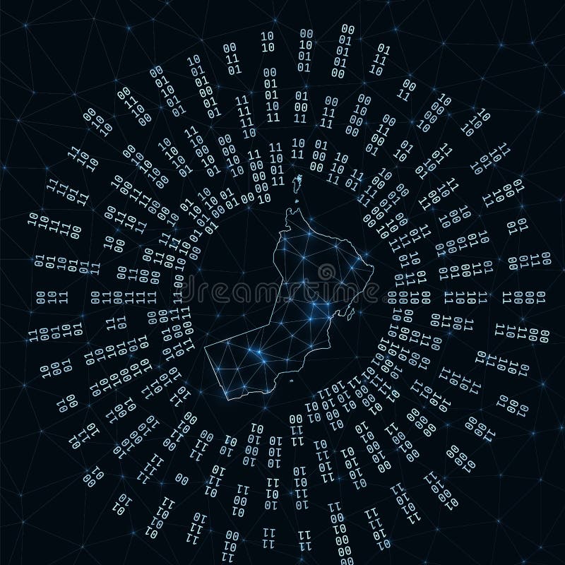 Oman digital map. stock vector. Illustration of country - 185890929