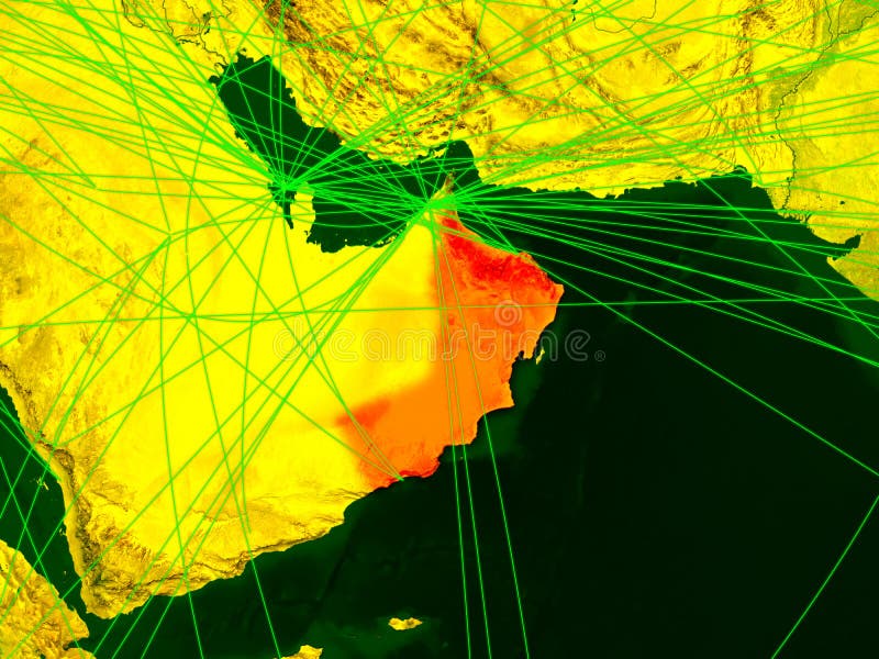 Oman on digital map stock illustration. Illustration of technology ...