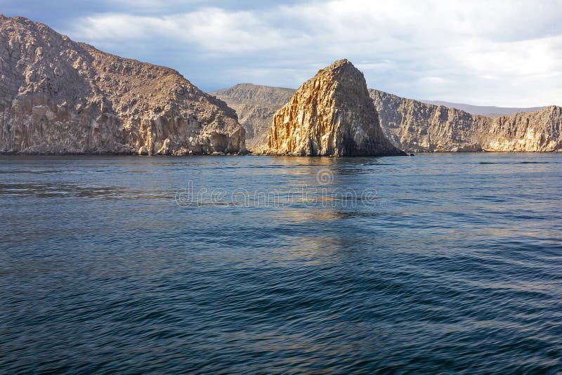 Oman Fjords Sea Landscape View with Dolphin, Khasab Stock Image - Image ...