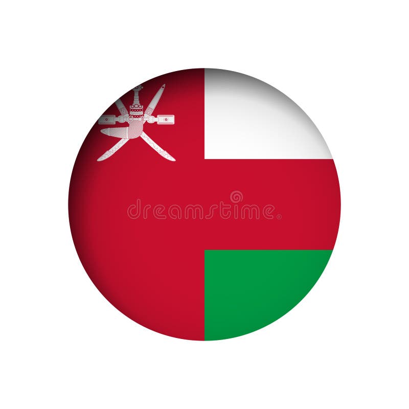 Circle vector flag of Oman stock vector. Illustration of object - 287834241