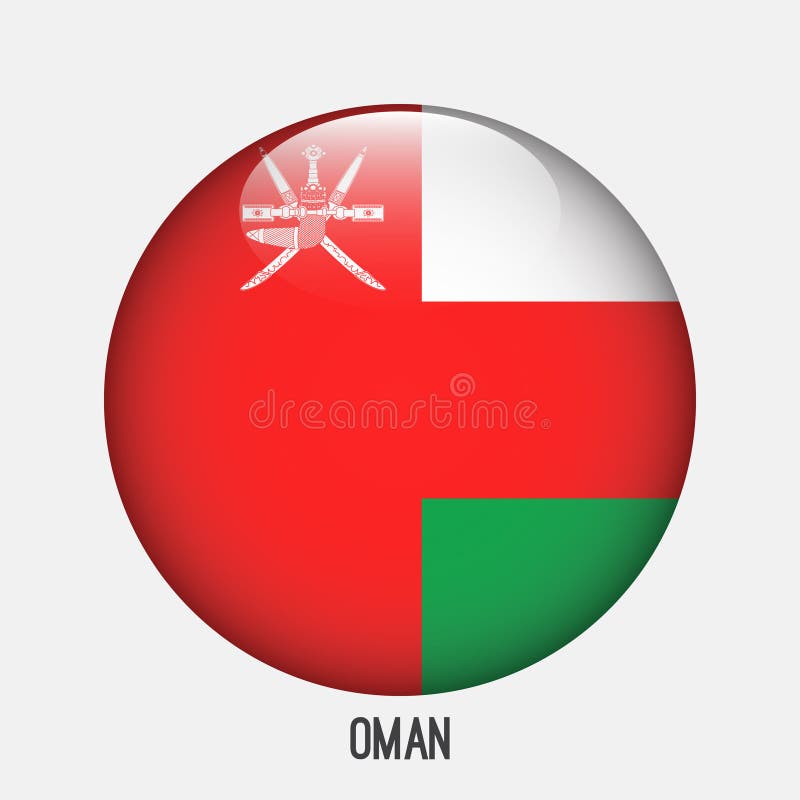 Oman Circle Button Icon. Omani Round Badge Flag. 3D Realistic Isolated ...