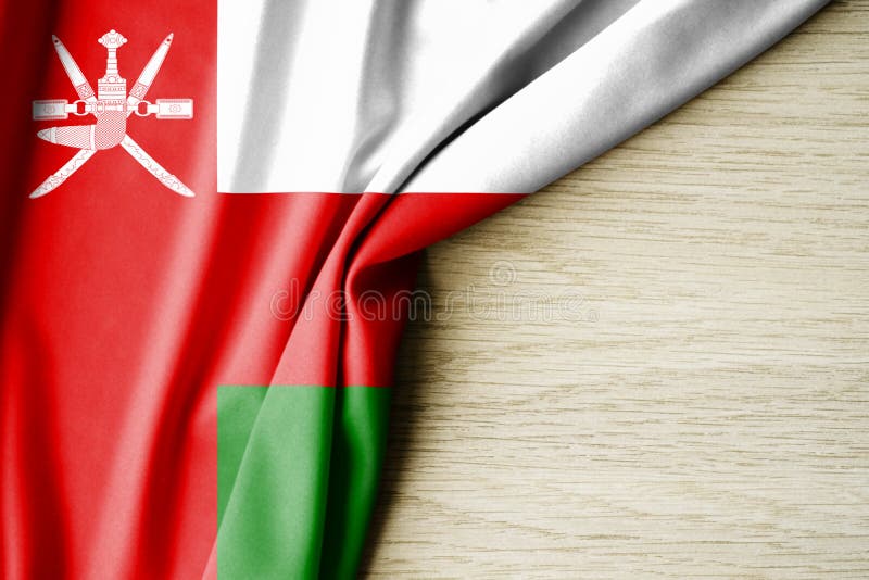 Oman Flag. Fabric Pattern Flag of Oman. 3d Illustration Stock Image ...