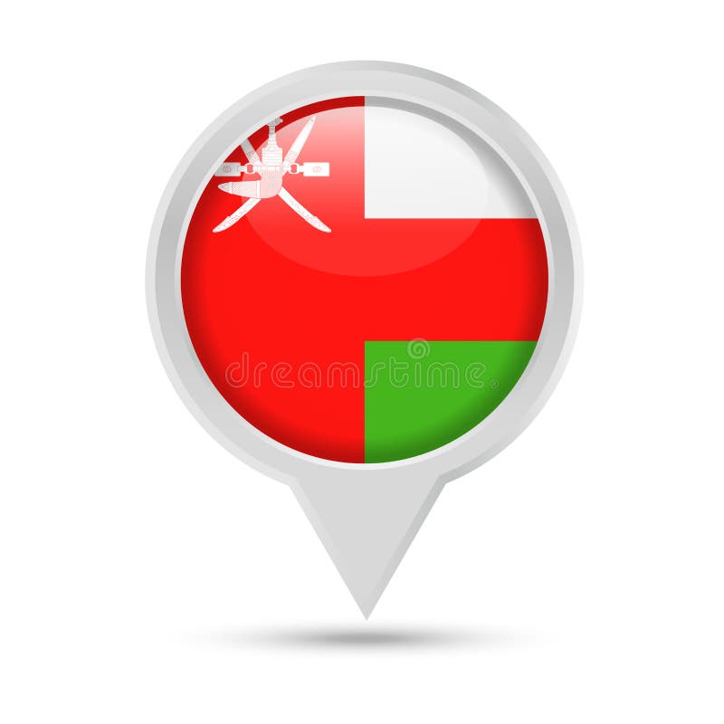Oman Flag Round Pin Vector Icon Stock Illustration - Illustration of ...