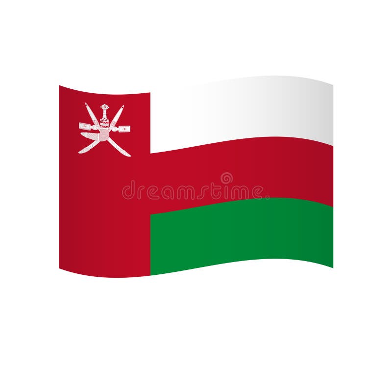 Wavy vector flag of Oman stock vector. Illustration of state - 276276858