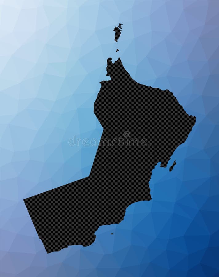 Oman Map in Geometric Polygonal,mosaic Style. Stock Illustration ...