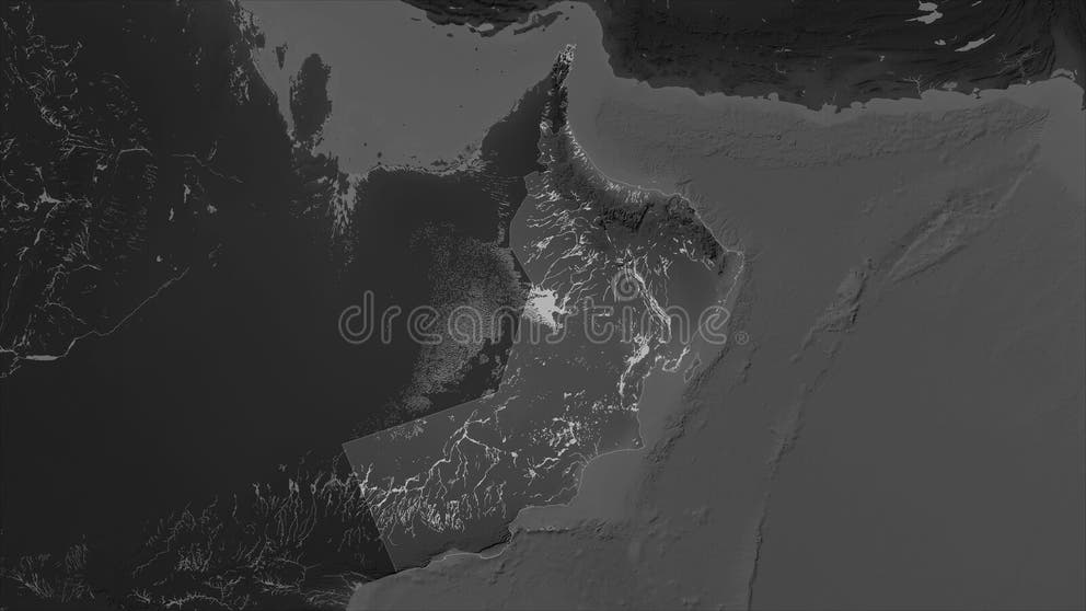 Oman Highlighted. Grayscale Stock Illustration - Illustration of ...