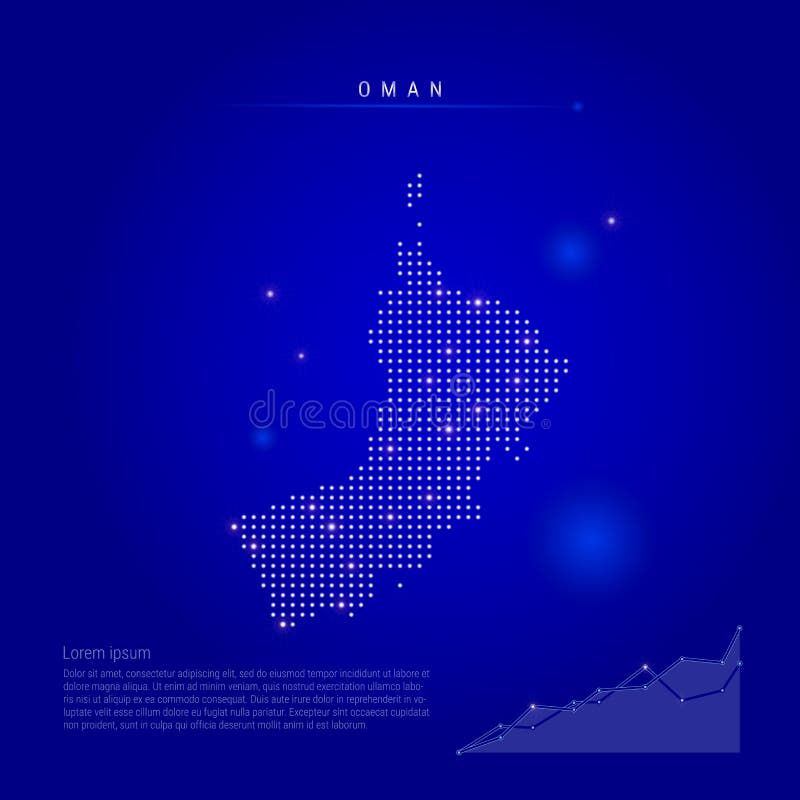 Oman on Dark Globe with Blue World Map. Stock Vector - Illustration of ...
