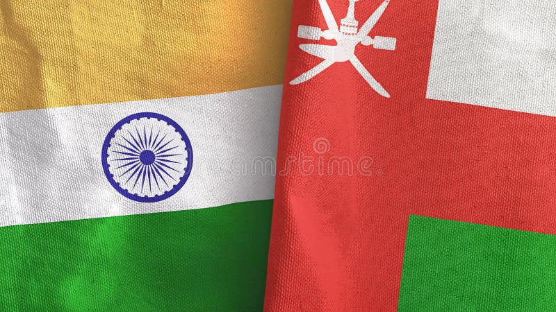 India And Oman Flags. Vector Illustration. Stock Illustration ...