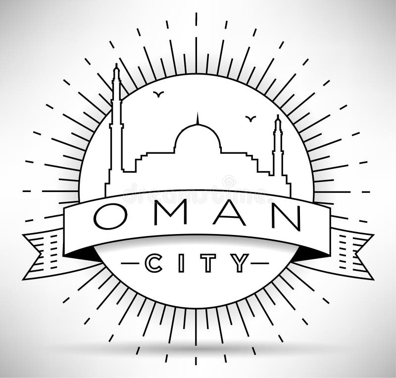 Oman Line Silhouette Typographic Design Stock Illustration ...