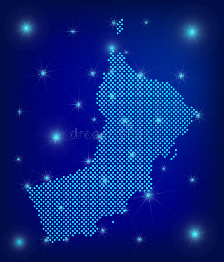 Oman on Dark Globe with Blue World Map. Stock Vector - Illustration of ...