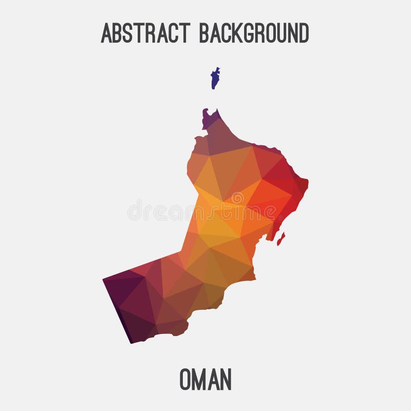 Oman Map in Geometric Polygonal,mosaic Style. Stock Illustration ...