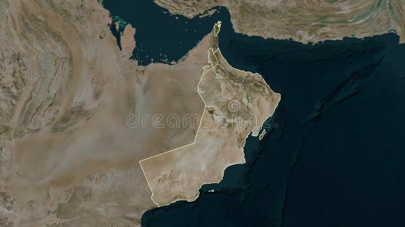 Oman Map - Solid. Regions. Satellite. Labels Stock Video - Video of ...