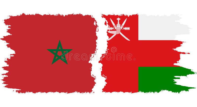 Oman and Morocco Grunge Flags Connection Vector Stock Vector ...