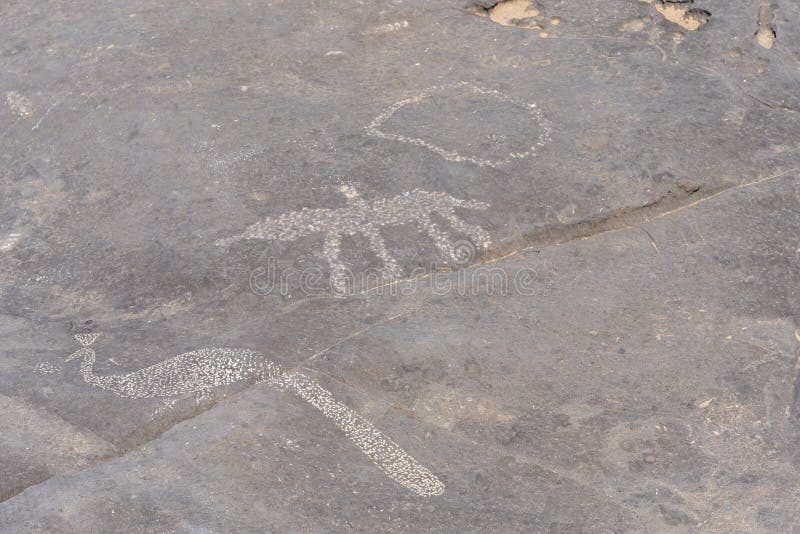 Oman - Musandam - Ancient Petroglyph Engravings Stock Image - Image of ...
