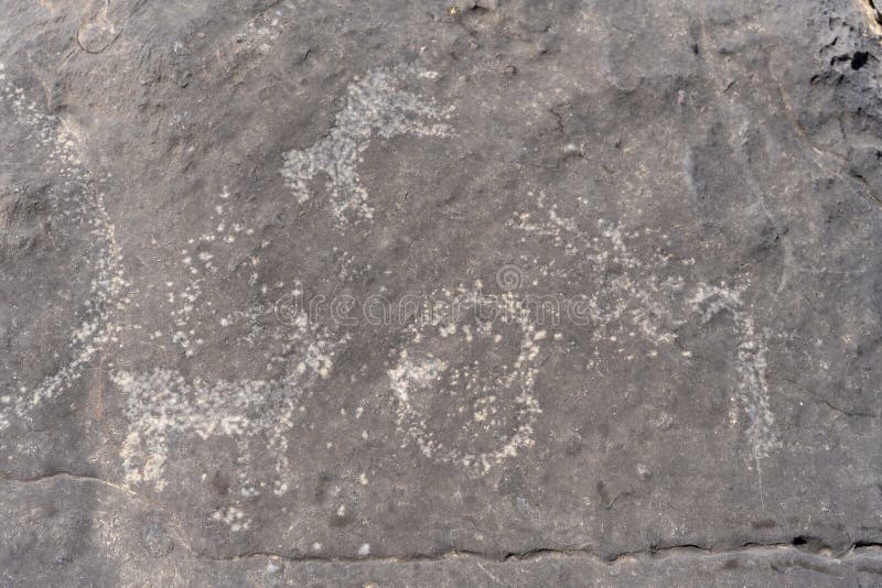 Oman Musandam Ancient Petroglyph Engravings Stock Photos - Free ...